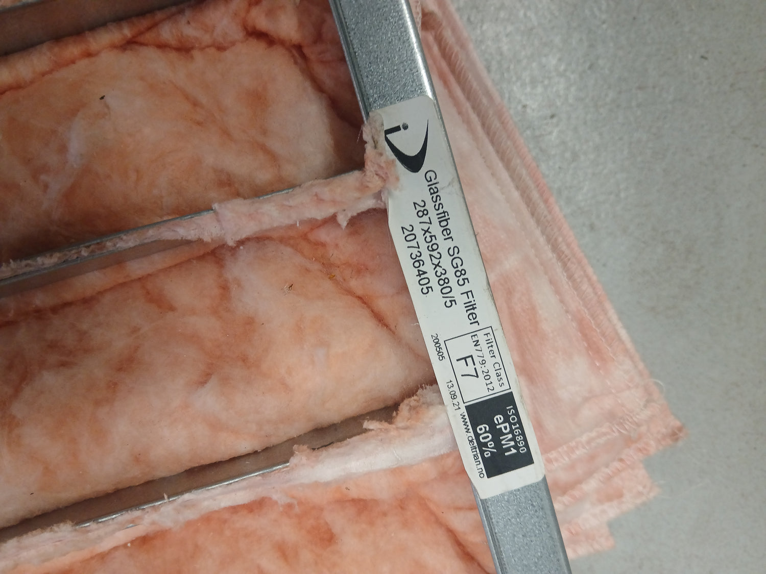 Deltrain Glassfiber SG85 ventilasjonsfilter – Varmepumpemateriell.no